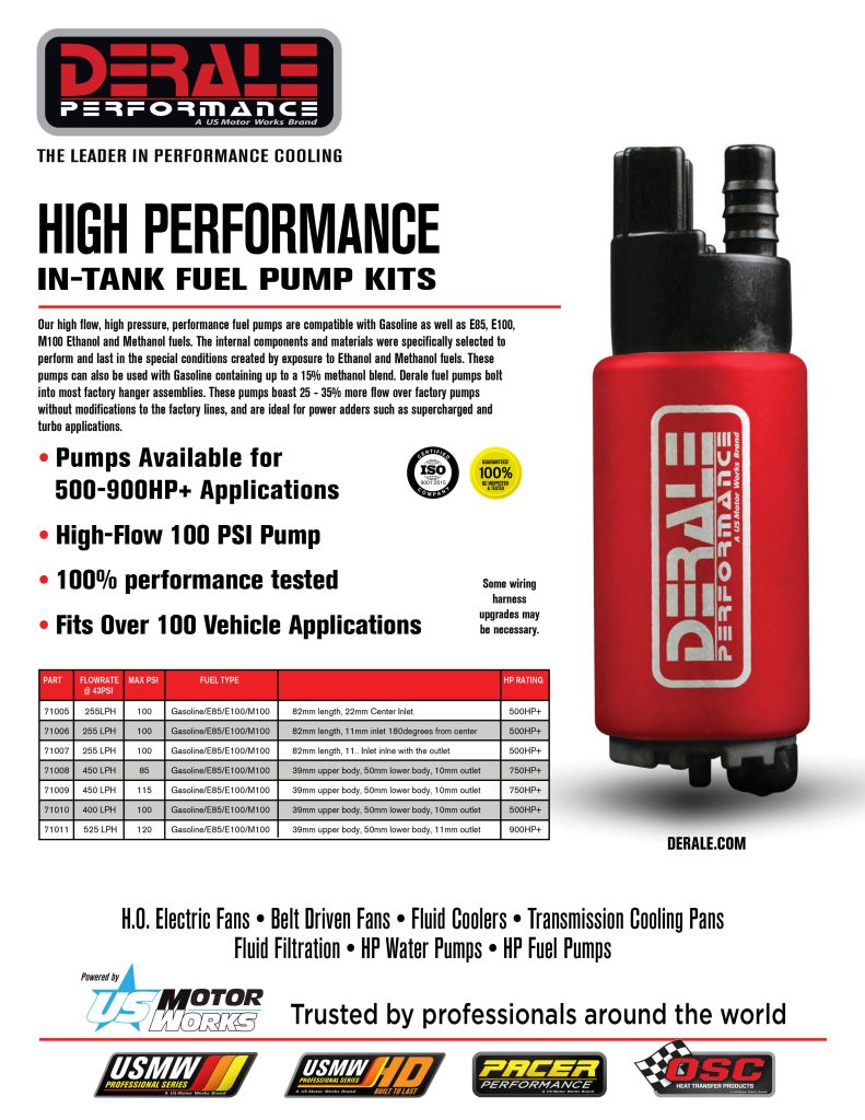 New High Performance In-Tank Fuel Pump Kits from Derale - US Motorworks