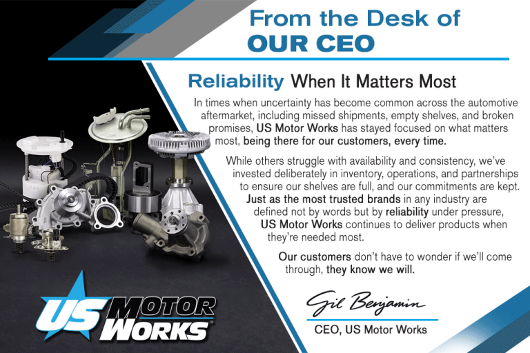 From the Desk of Our CEO - US Motorworks